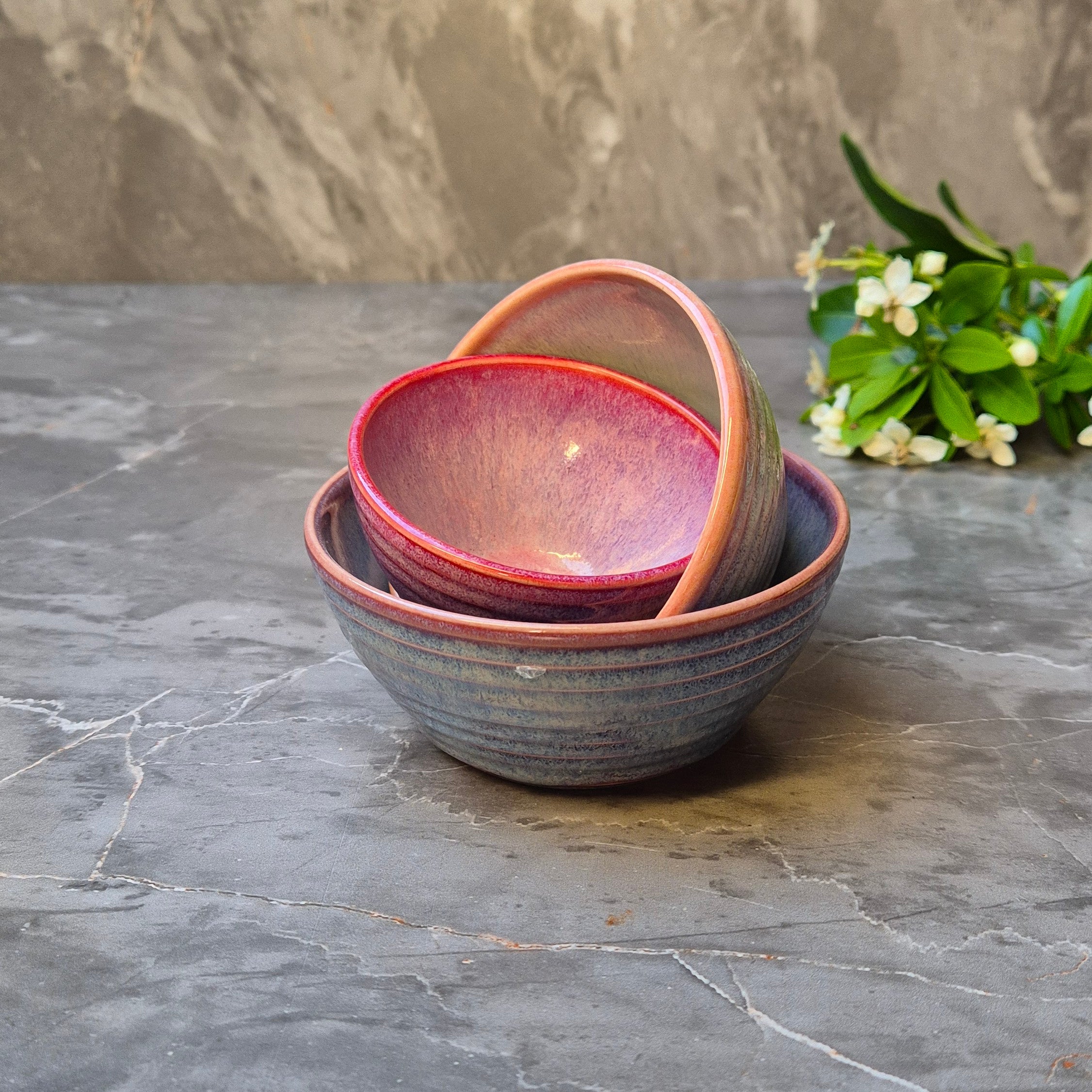 Stacking dishes set of three SKU: FFC614 – Far Forest Ceramics Ltd